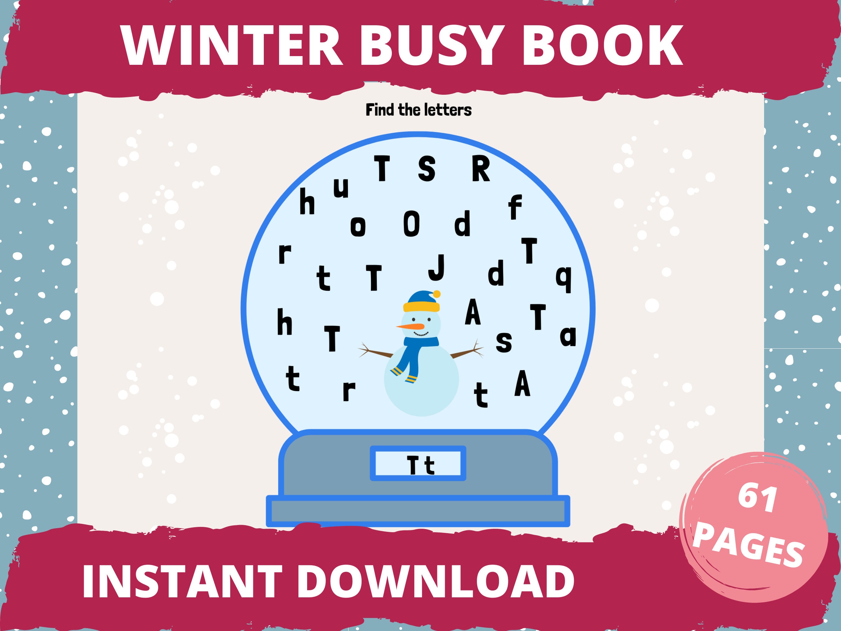 Winter Busy Book Printable Busy Book for Toddlers Winter - Etsy