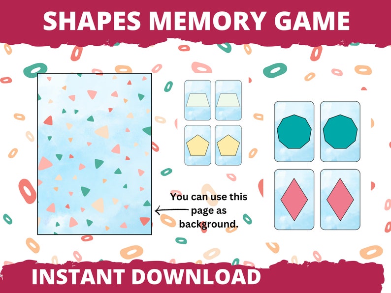Shapes Memory Game - Etsy