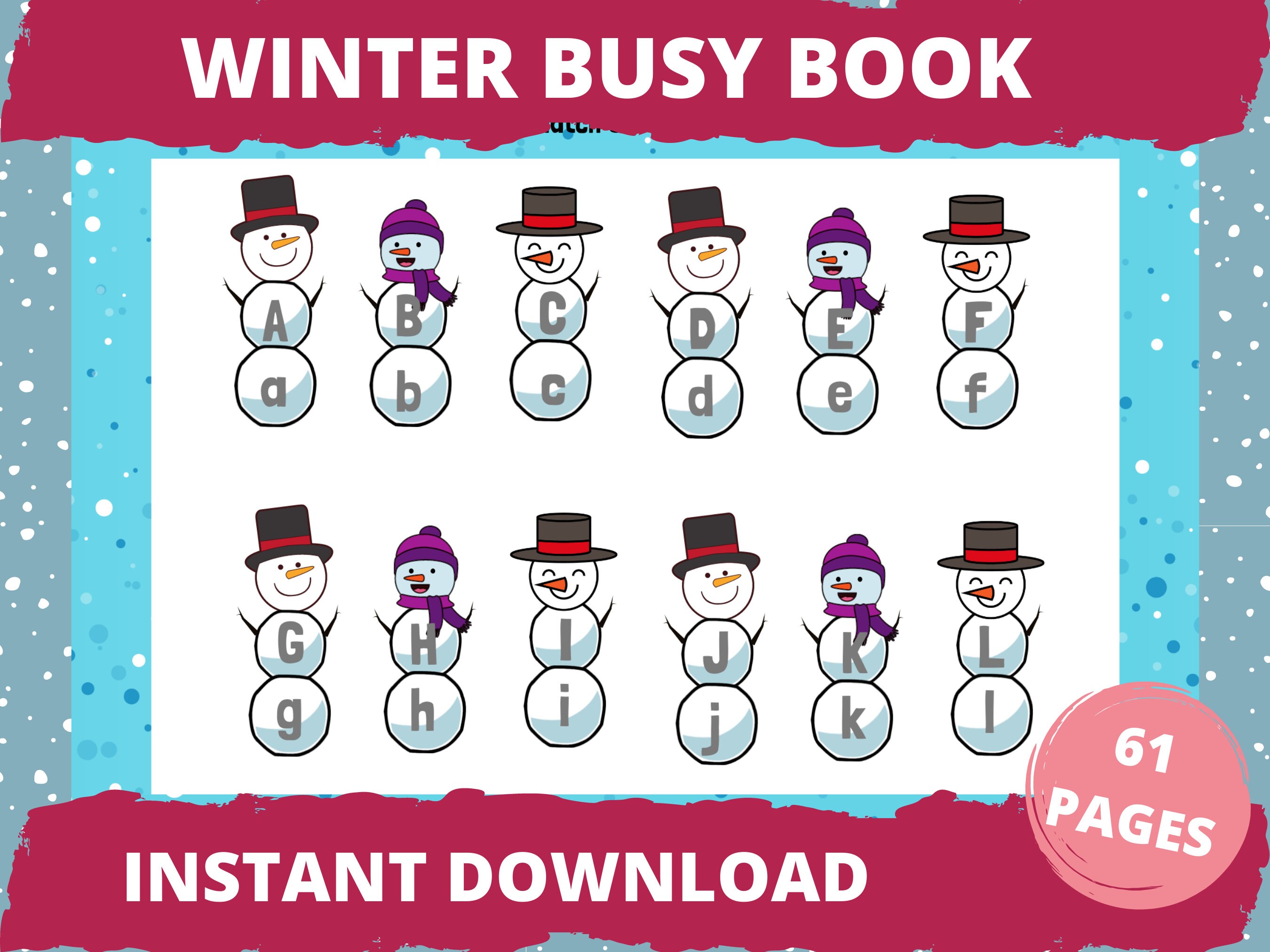Winter Busy Book Printable Busy Book for Toddlers Winter - Etsy