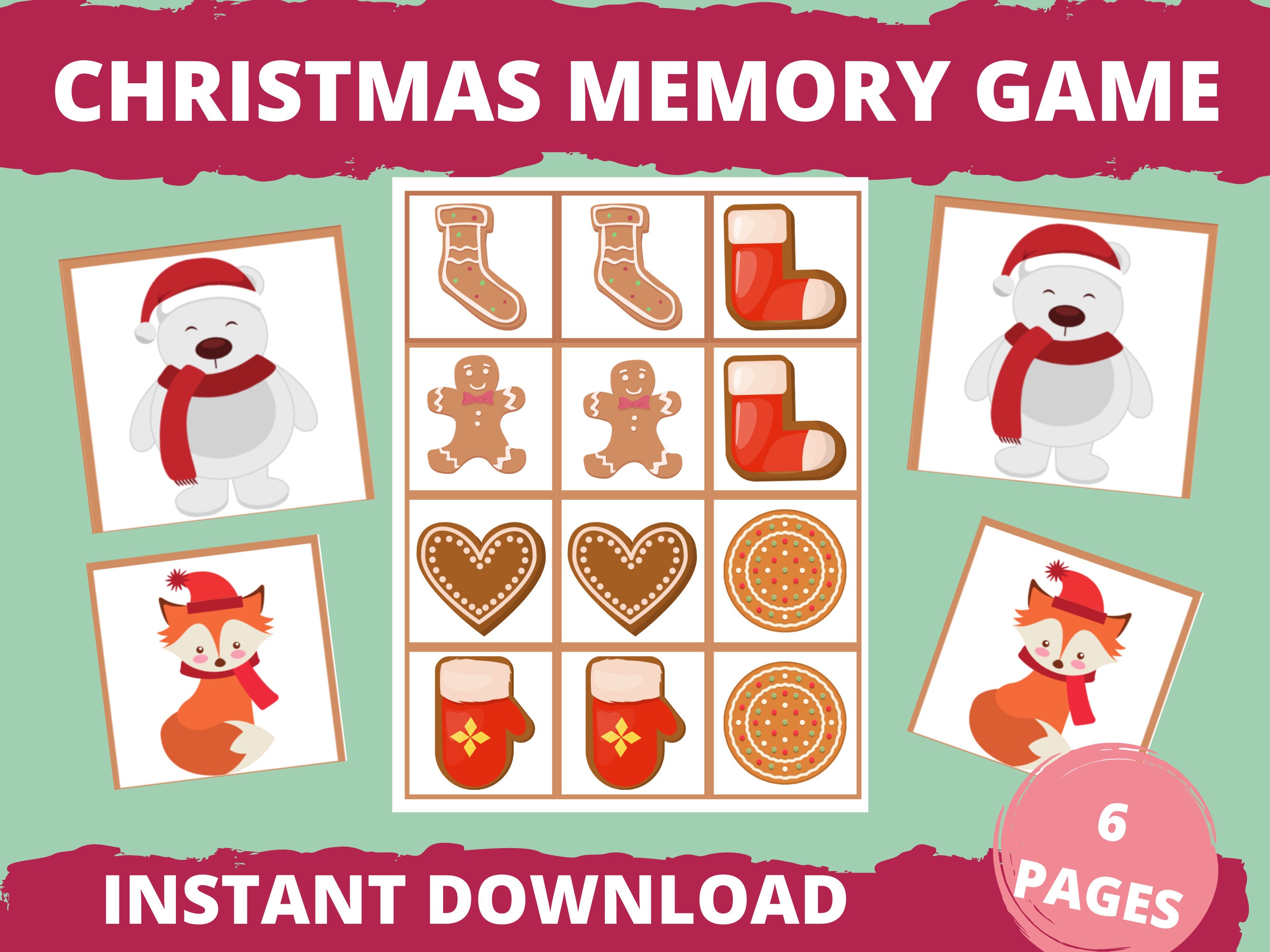 Christmas Memory Game, Christmas Game, Christmas Games, Memory Game ...