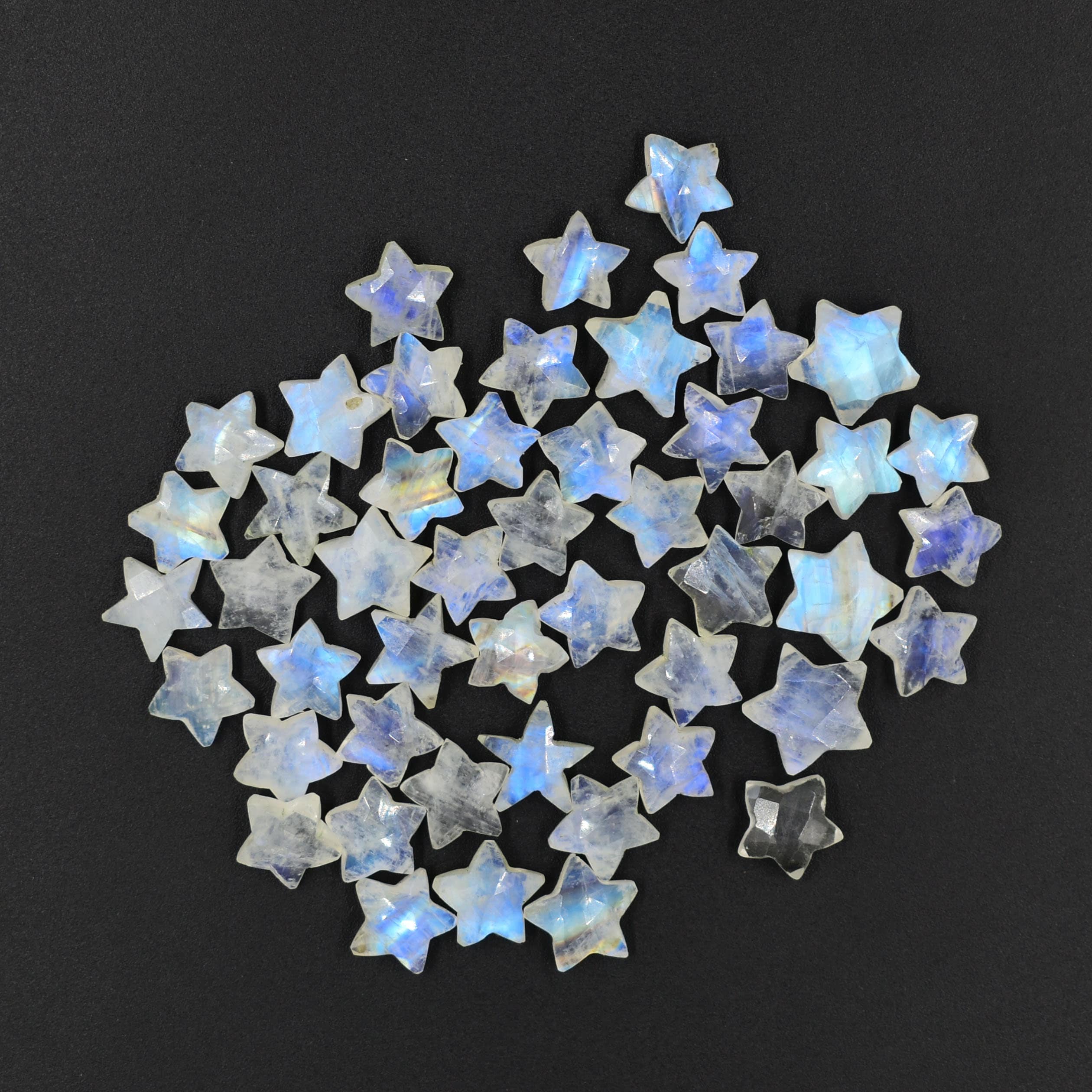 Flashy Rainbow Moonstone Faceted Star Gemstone 10 Mm Small Star Carved ...