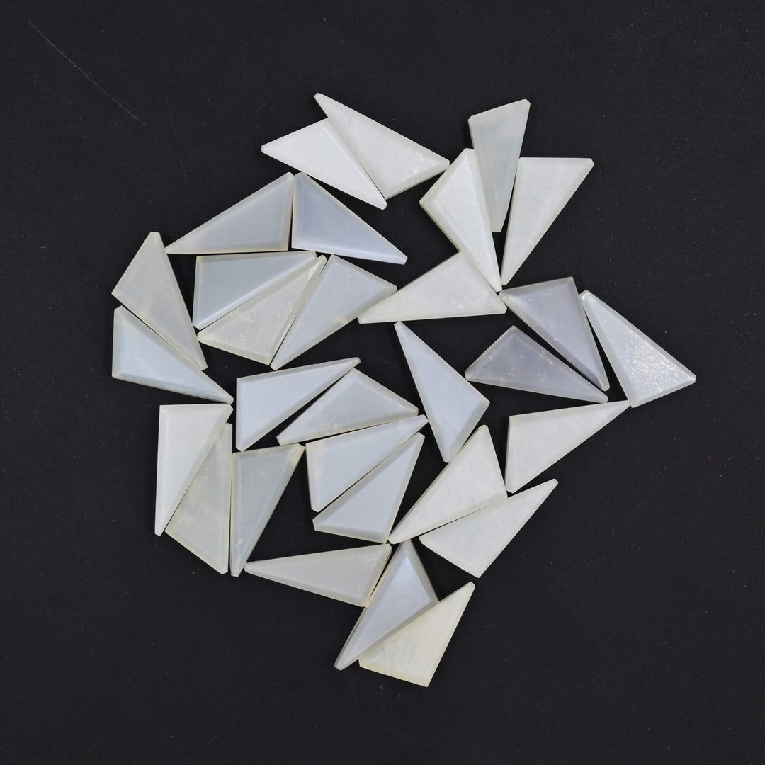White Moonstone Scalene Triangle Shape Gemstone Bulk Lot ,both Side ...
