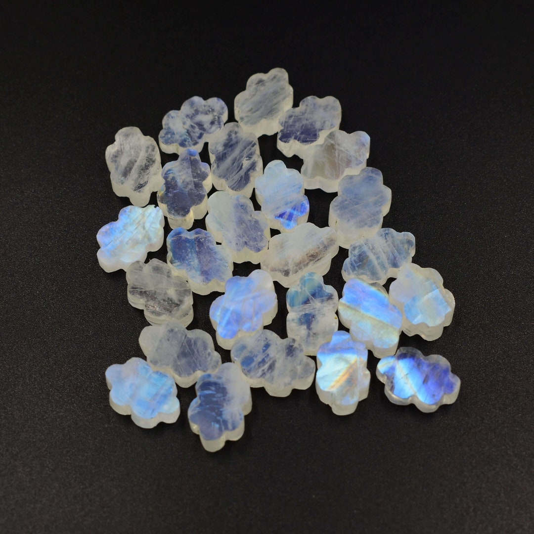 Hand Carved Beautiful Cloud Rainbow Moonstone, Flat Carving Gemstone ...