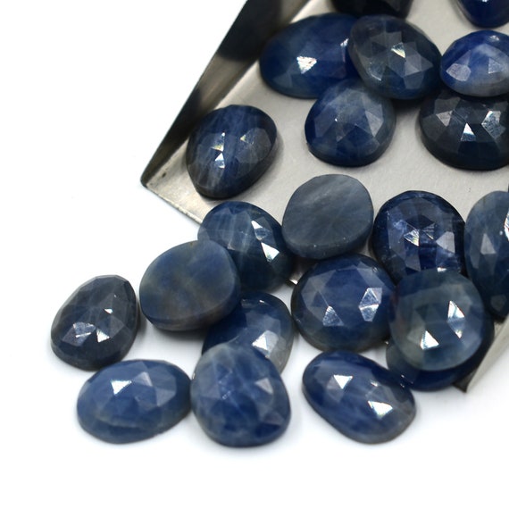 Natural Blue Sapphire Faceted Rose Cut Brilliant Cut | Etsy