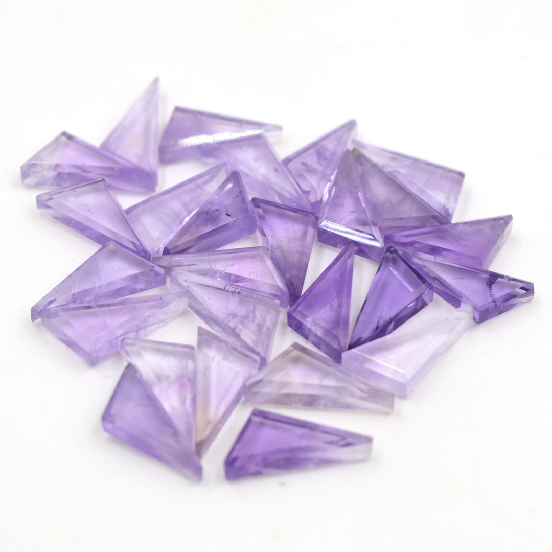 Faceted Amethyst Scalene Triangle Slice, Gemstone Beads (8x18 Mm) - Etsy