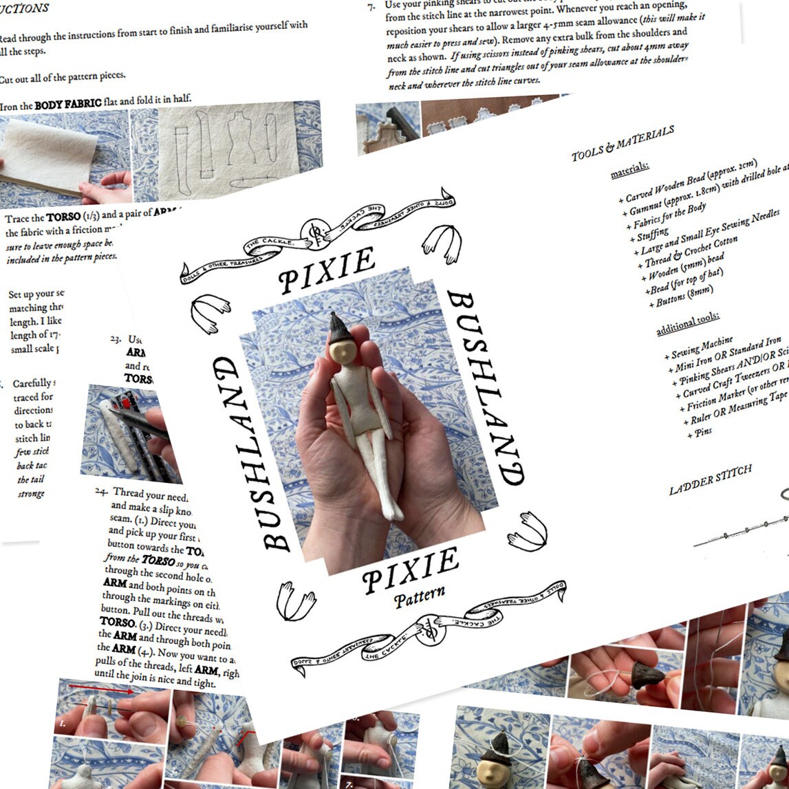 Bushland Pixie Pattern Downloadable Pattern for Palm-sized Doll - Etsy