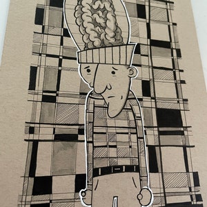 Plaid Man 6x9 Original Drawing - Etsy