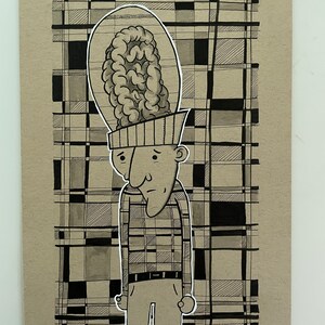 Plaid Man 6x9 Original Drawing - Etsy