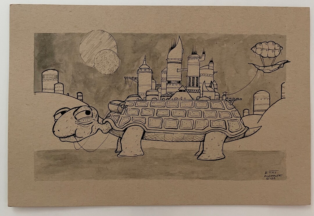 Turtle City 6x9 Original Drawing - Etsy