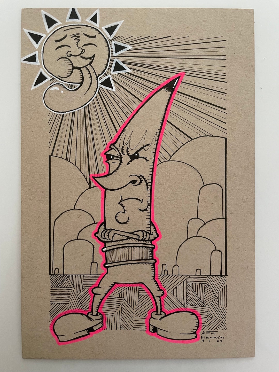Angry Pencil 6x9 Original Drawing - Etsy