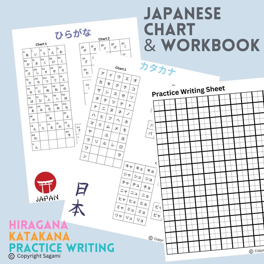 Japanese Hiragana Katakana Practice, Kana, Japanese, Japan, Writing ...