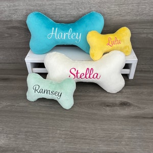Personalized Dog Bone Toy: Embroidered Minky Plush Dog Gift - Etsy