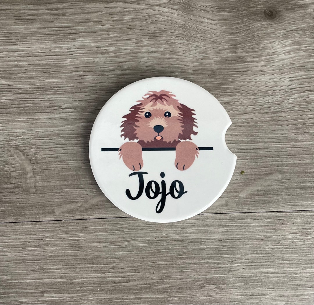 Personalized Ceramic Cavapoo Car Coasters, Personalized Coasters, Cavapoo Car Coasters, Dog ...