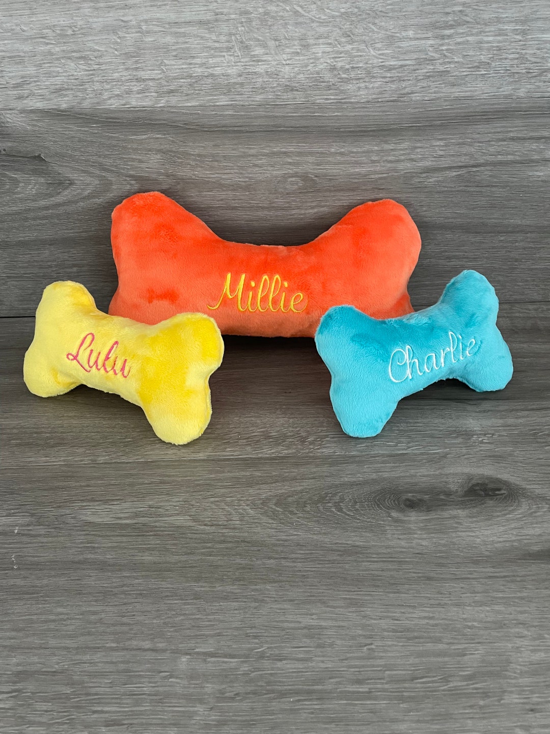 Personalized Dog Bone Toy, New Puppy Gift, Embroidered Dog Toy ...