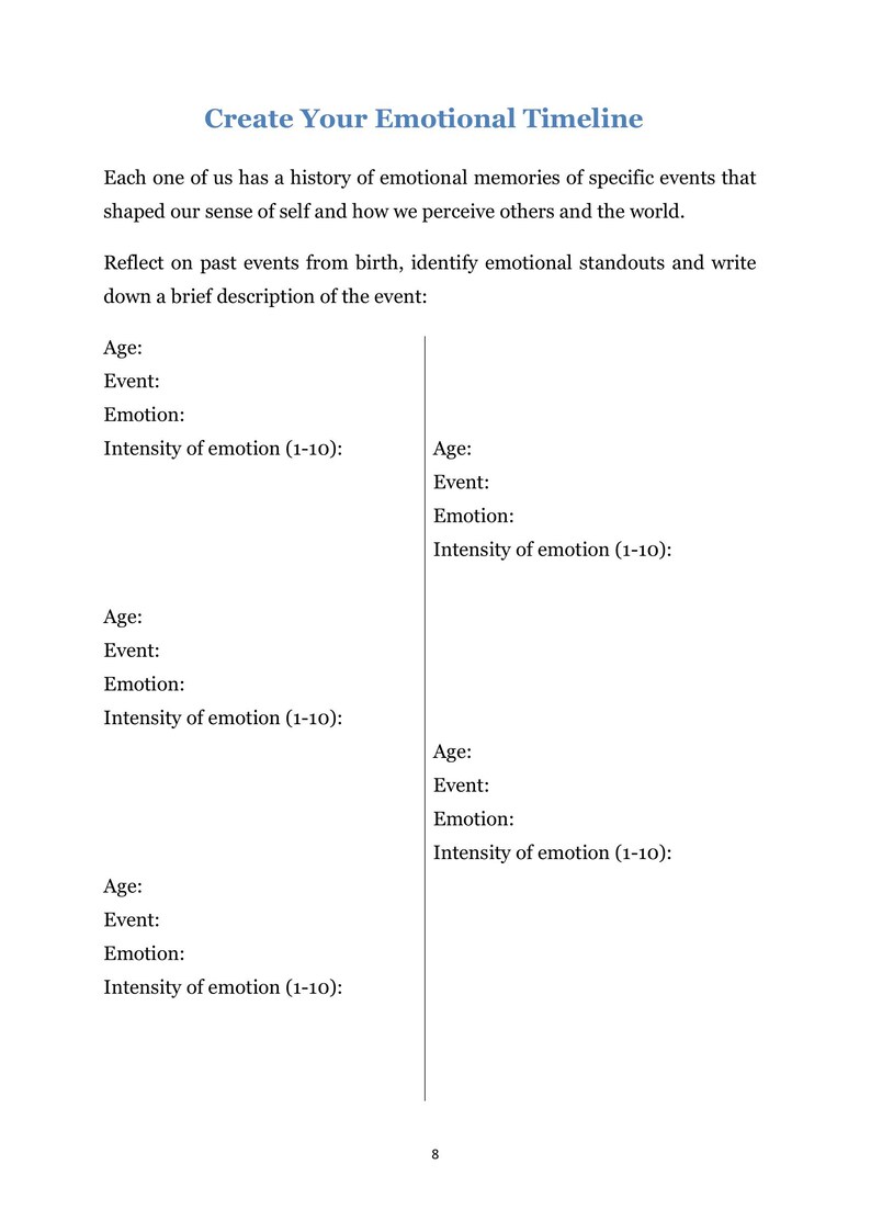 Healing Trauma Worksheets | Reparenting, Self-soothing | Printable ...