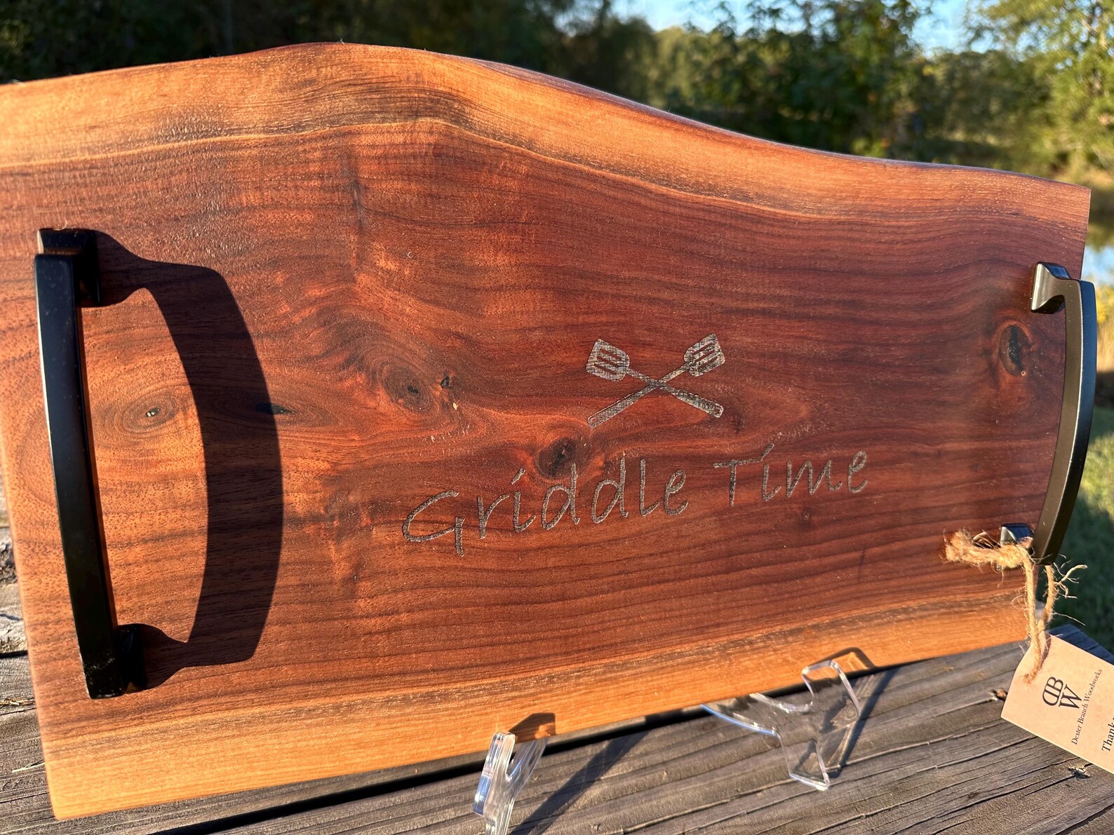 Handmade Walnut Griddle Board With Handles - Etsy