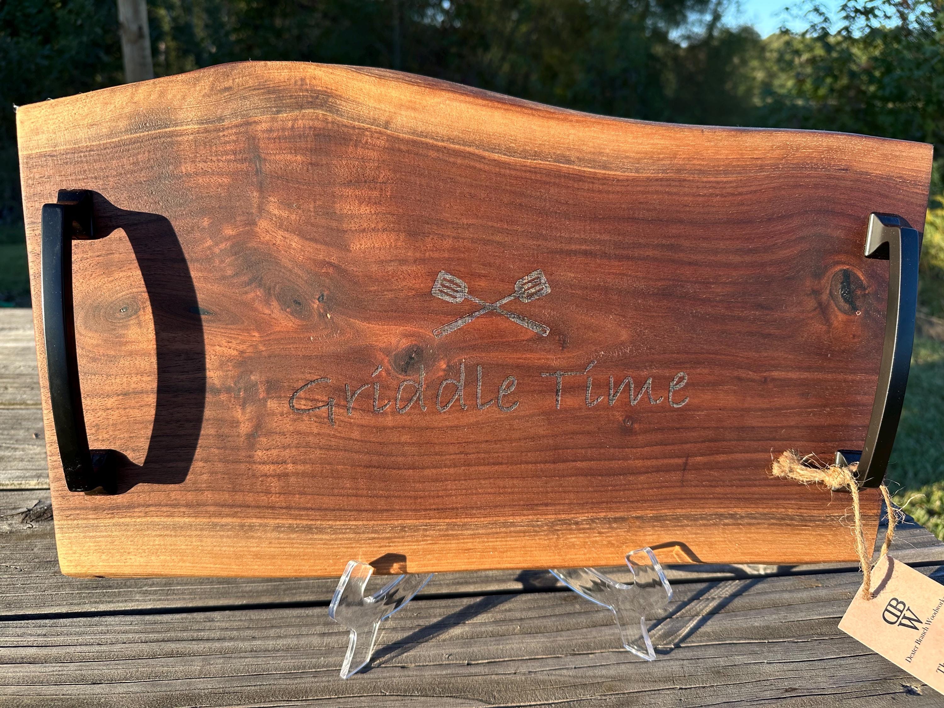Handmade Walnut Griddle Board With Handles - Etsy