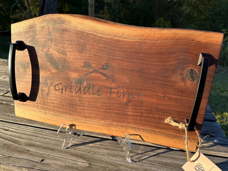 Handmade Walnut Griddle Board With Handles - Etsy