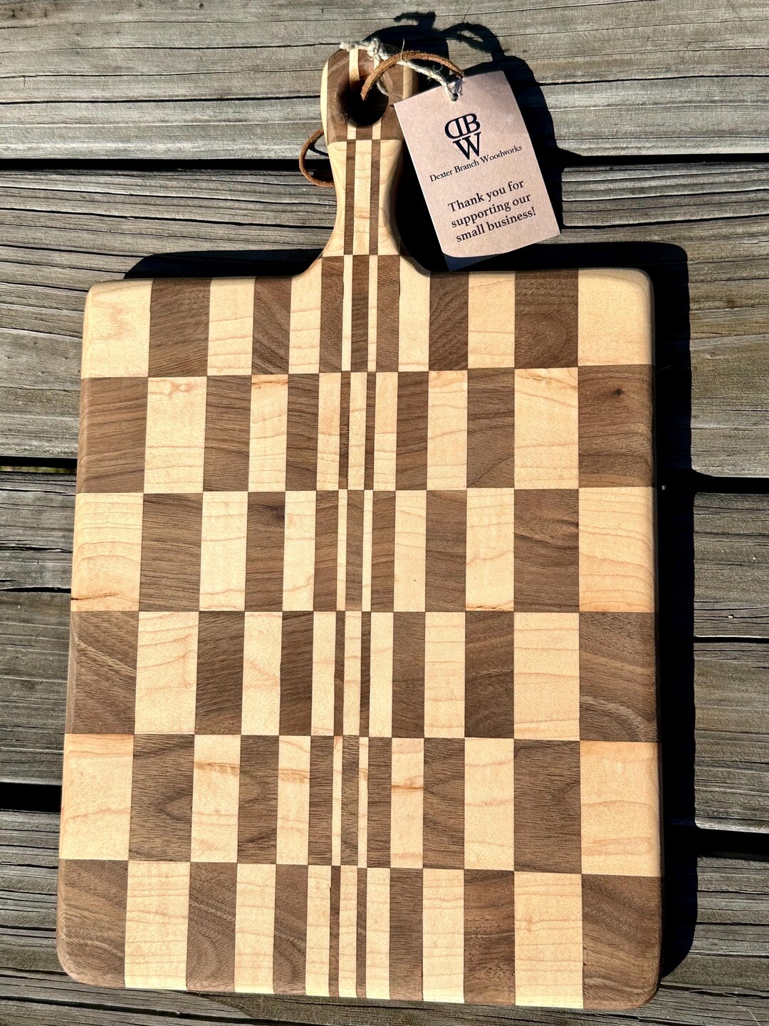 Handcrafted Checkered Charcuterie Board With Handle - Etsy