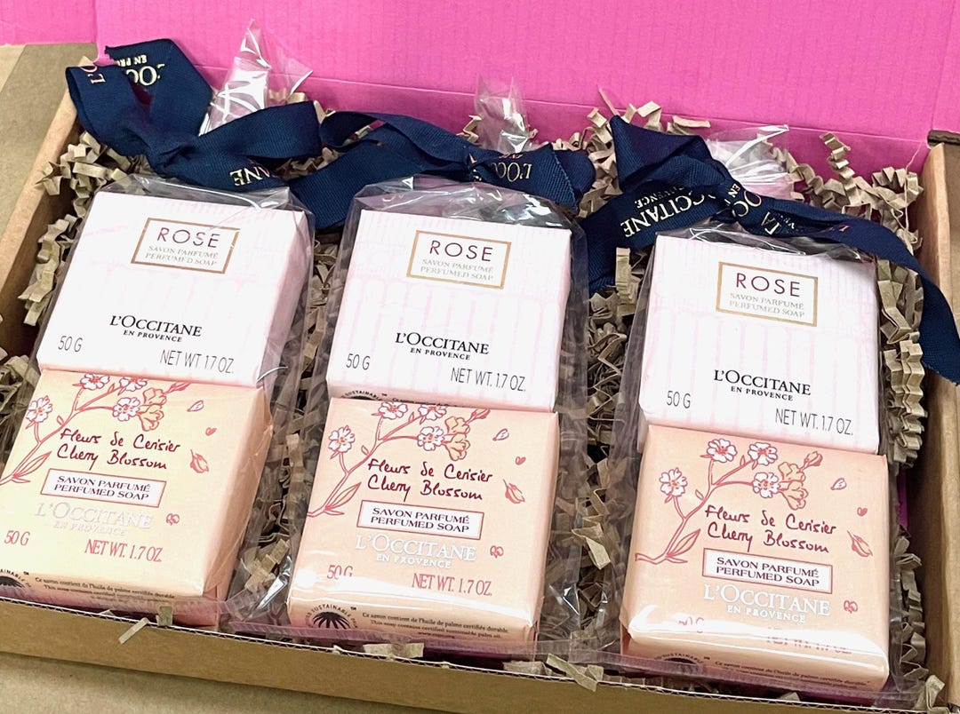 L'occitane Luxury Soap Gift Set *6 X Cherry & Rose Soaps* - Etsy