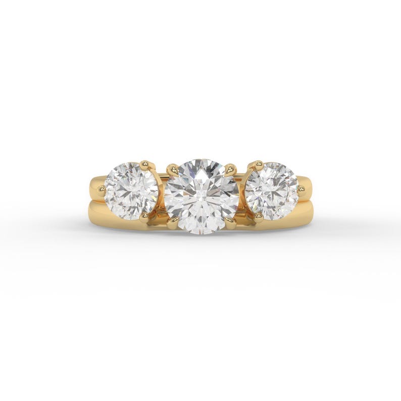Round Diamond Wrap Wedding Ring Enhancer Solitaire Gold Ring, Lab Grown ...