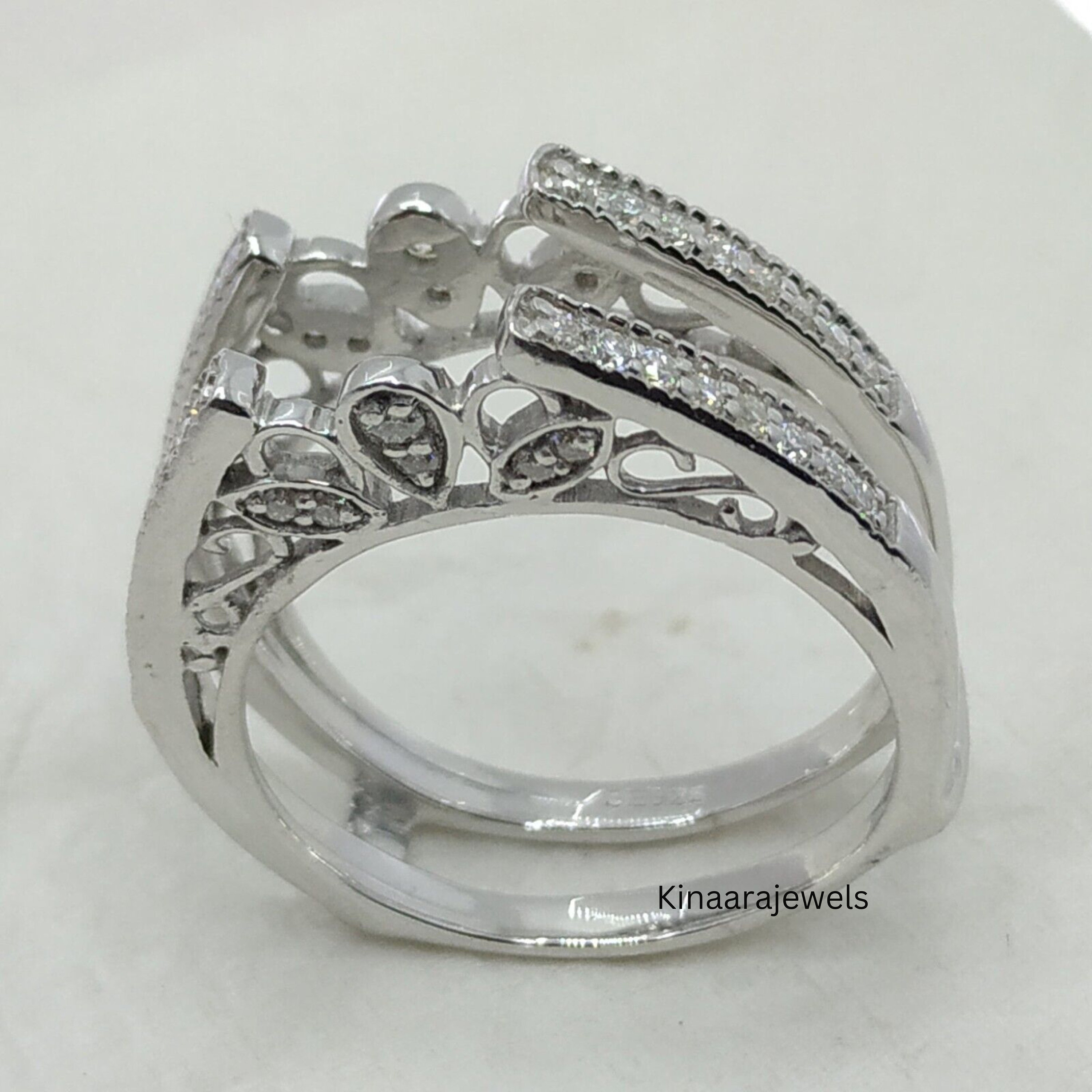 Wedding Enhancer Wrap Band Antique Art Deco Milgrain Open Guard Ring ...