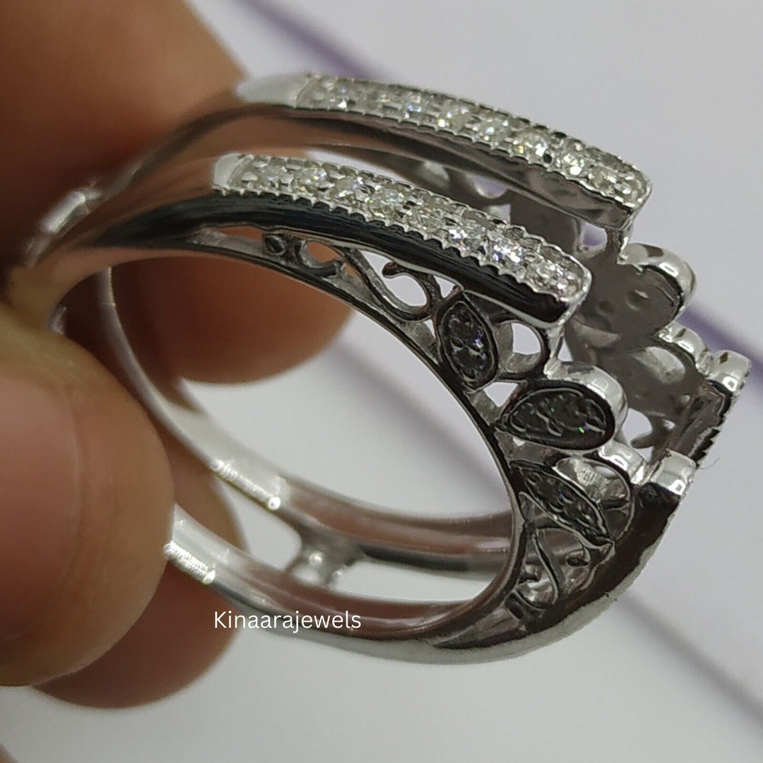 Wedding Enhancer Wrap Band Antique Art Deco Milgrain Open Guard Ring ...