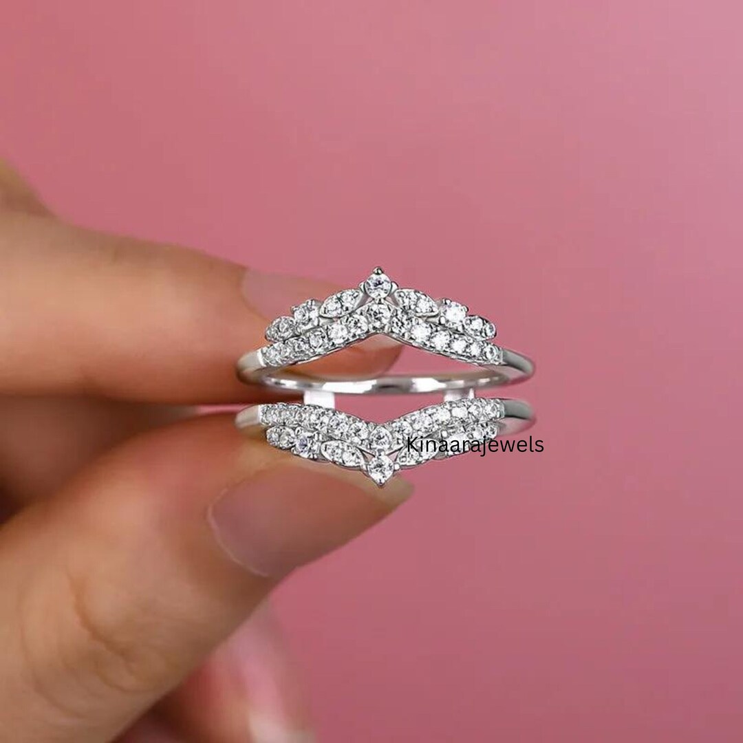 Enhancer Wrap Diamond Wedding Band, Guard Enhancers Lab Grown Diamond ...