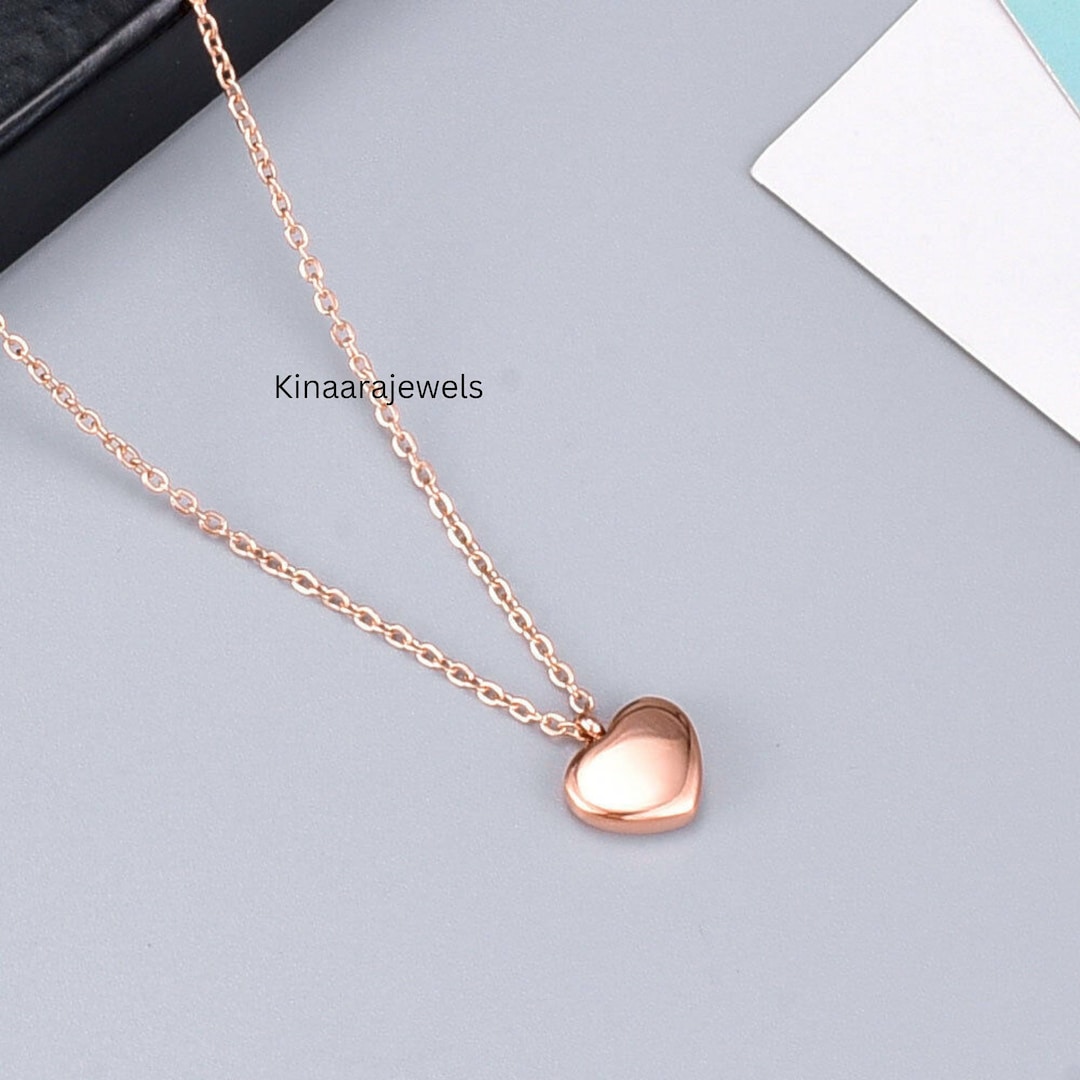 Barbie Heart Necklace Puffy Heart Necklace Gold Heart Locket Necklace ...