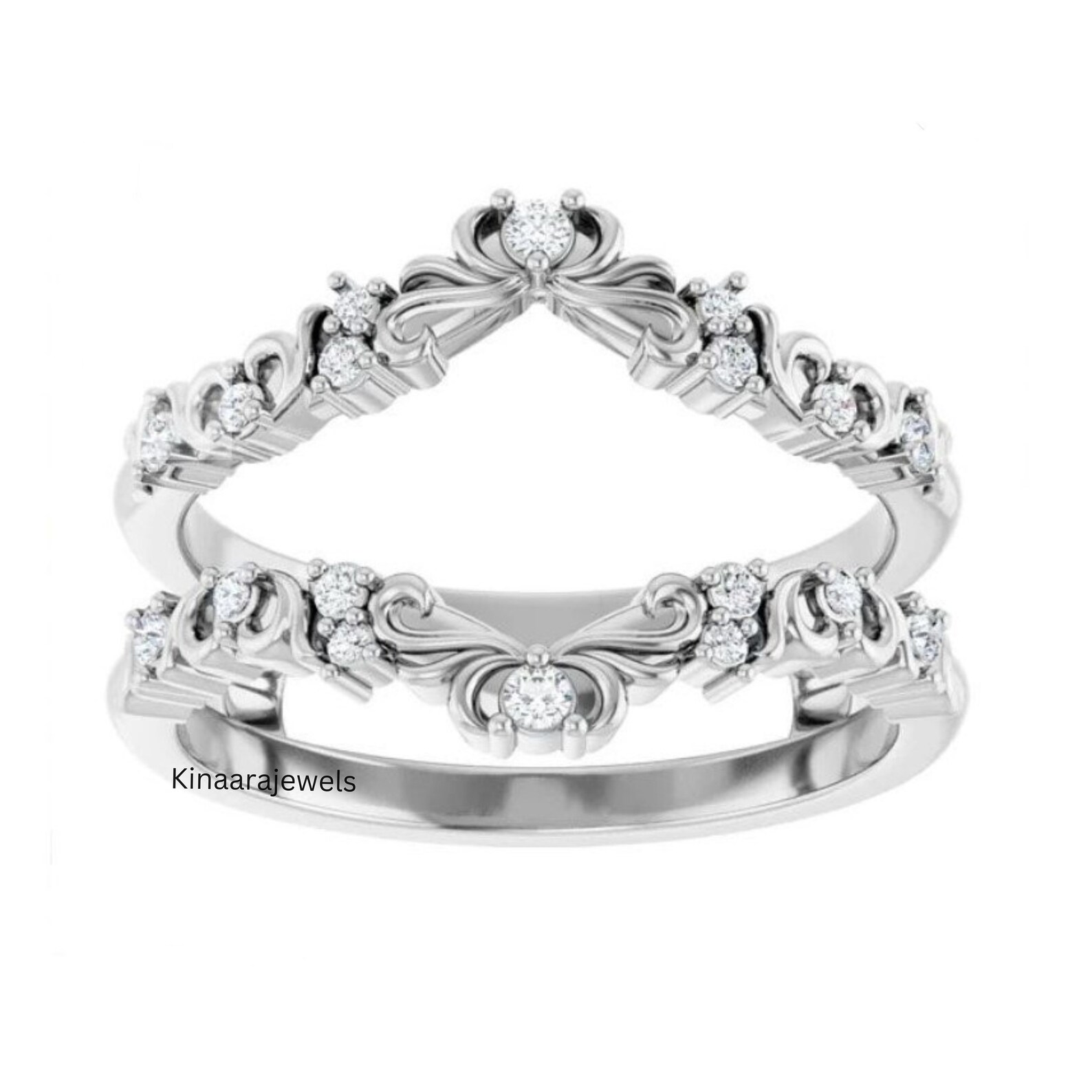 Art Deco Wedding Ring Enhancer Vintage Antique Ring Guard Lab Grown ...