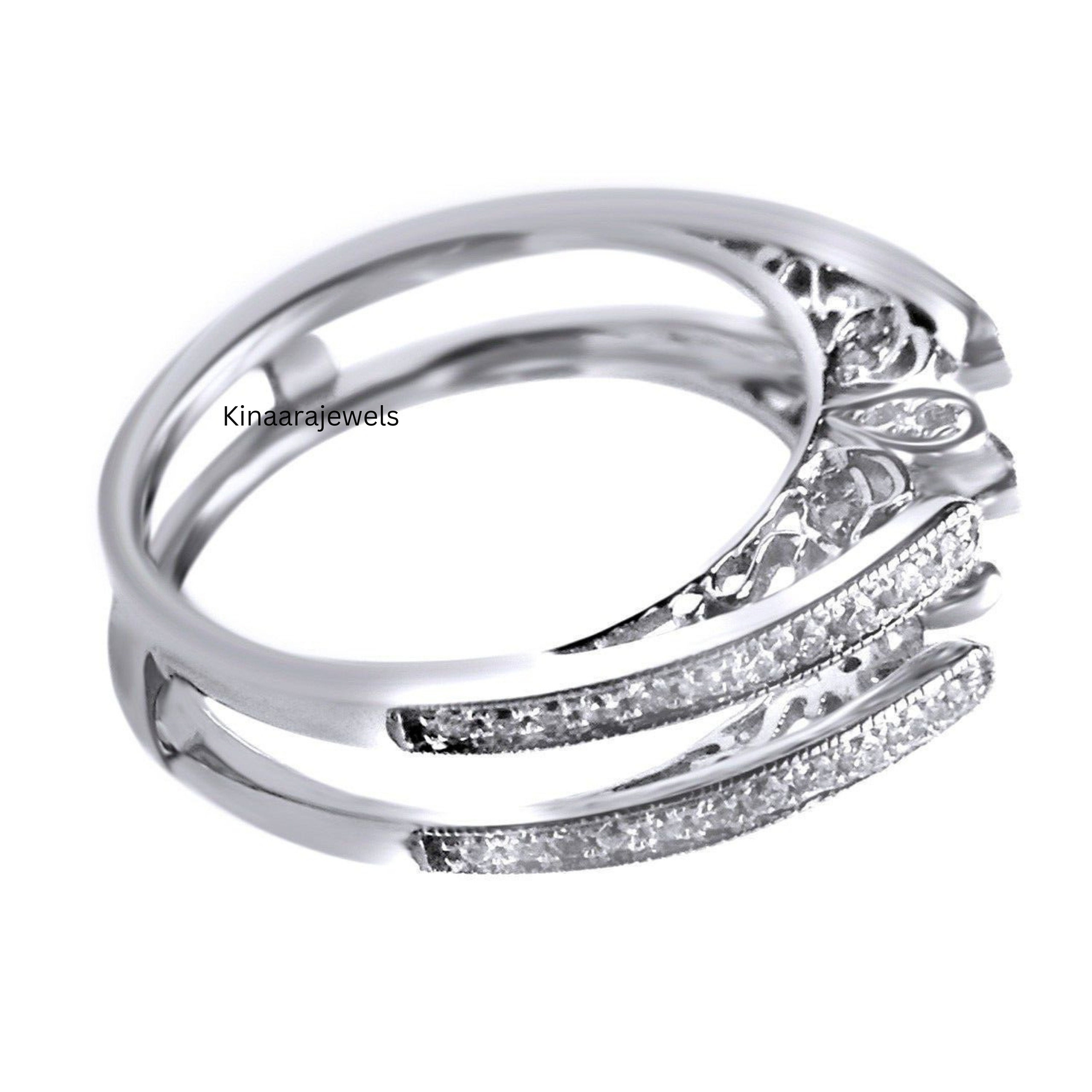 Wedding Enhancer Wrap Band Antique Art Deco Milgrain Open Guard Ring ...
