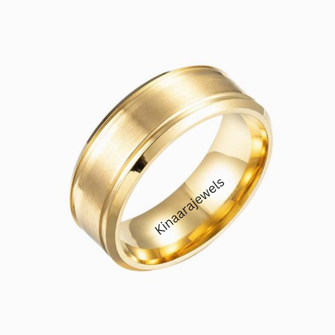Thumb Ring Pinky Ring 8mm Wide Matte Double Beveled Simple Men Ring ...