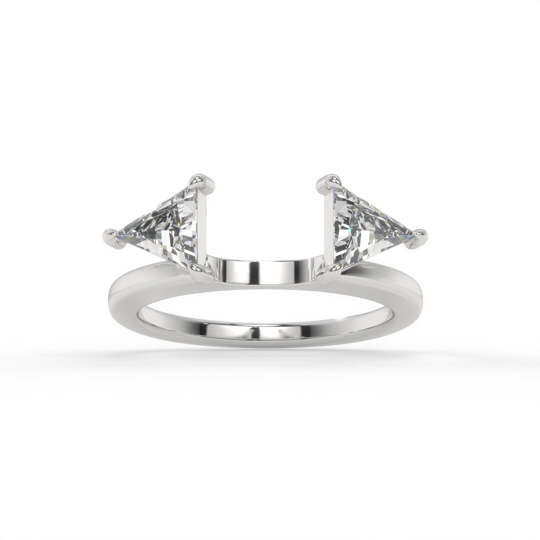 Triangle Diamond Wrap Wedding Ring Enhancer, Moissanite Diamond Band ...
