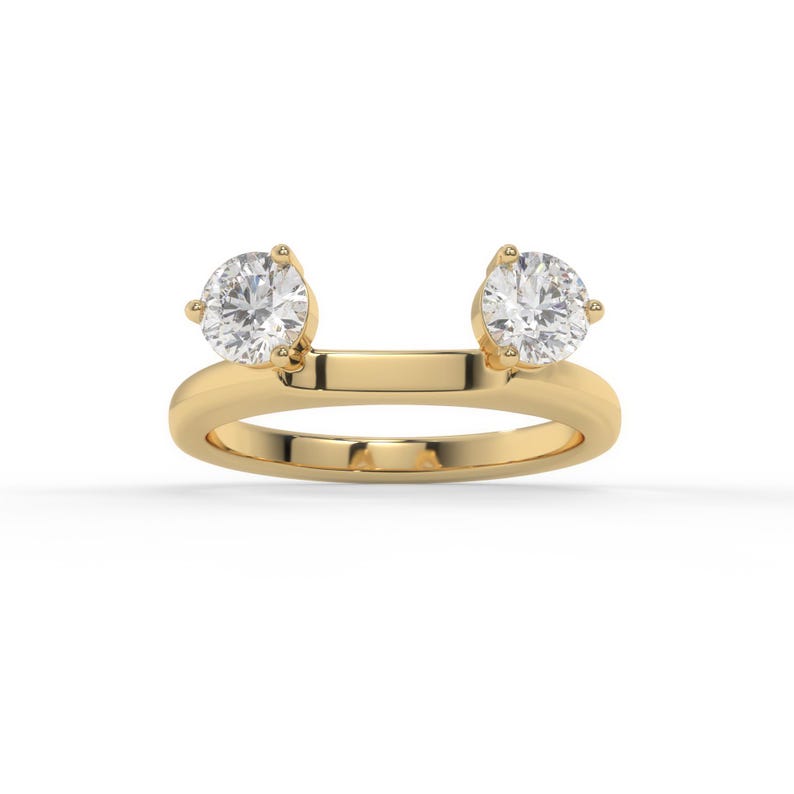 Round Diamond Wrap Wedding Ring Enhancer Solitaire Gold Ring, Lab Grown ...