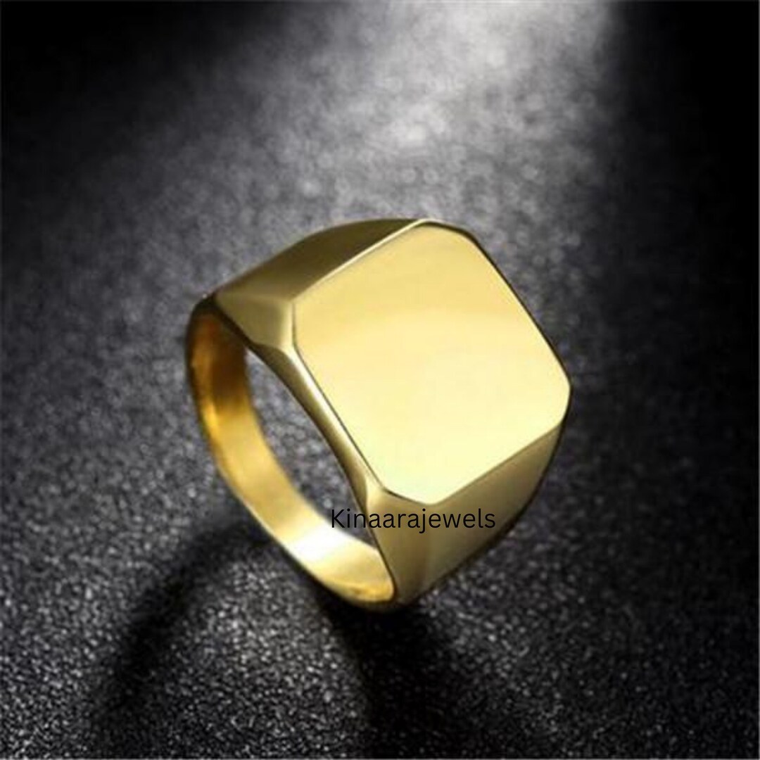 Mens Signet Ring Custom Signet Ring 14K Gold Signet Ring Gold Signet ...