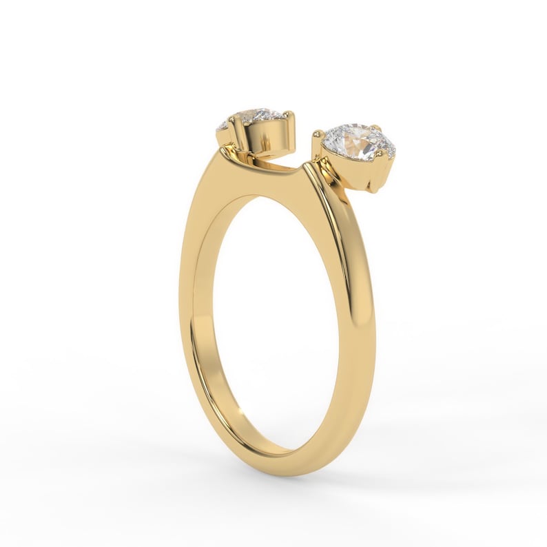 Round Diamond Wrap Wedding Ring Enhancer Solitaire Gold Ring, Lab Grown ...