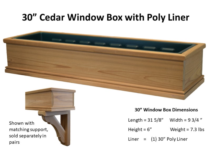 Cedar Window Box Planter With Liner - Etsy