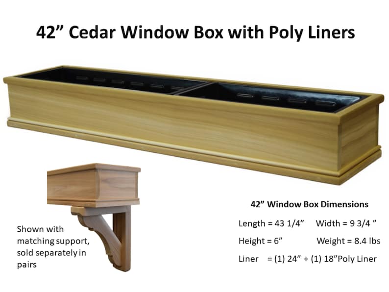 Cedar Window Box Planter With Liner - Etsy