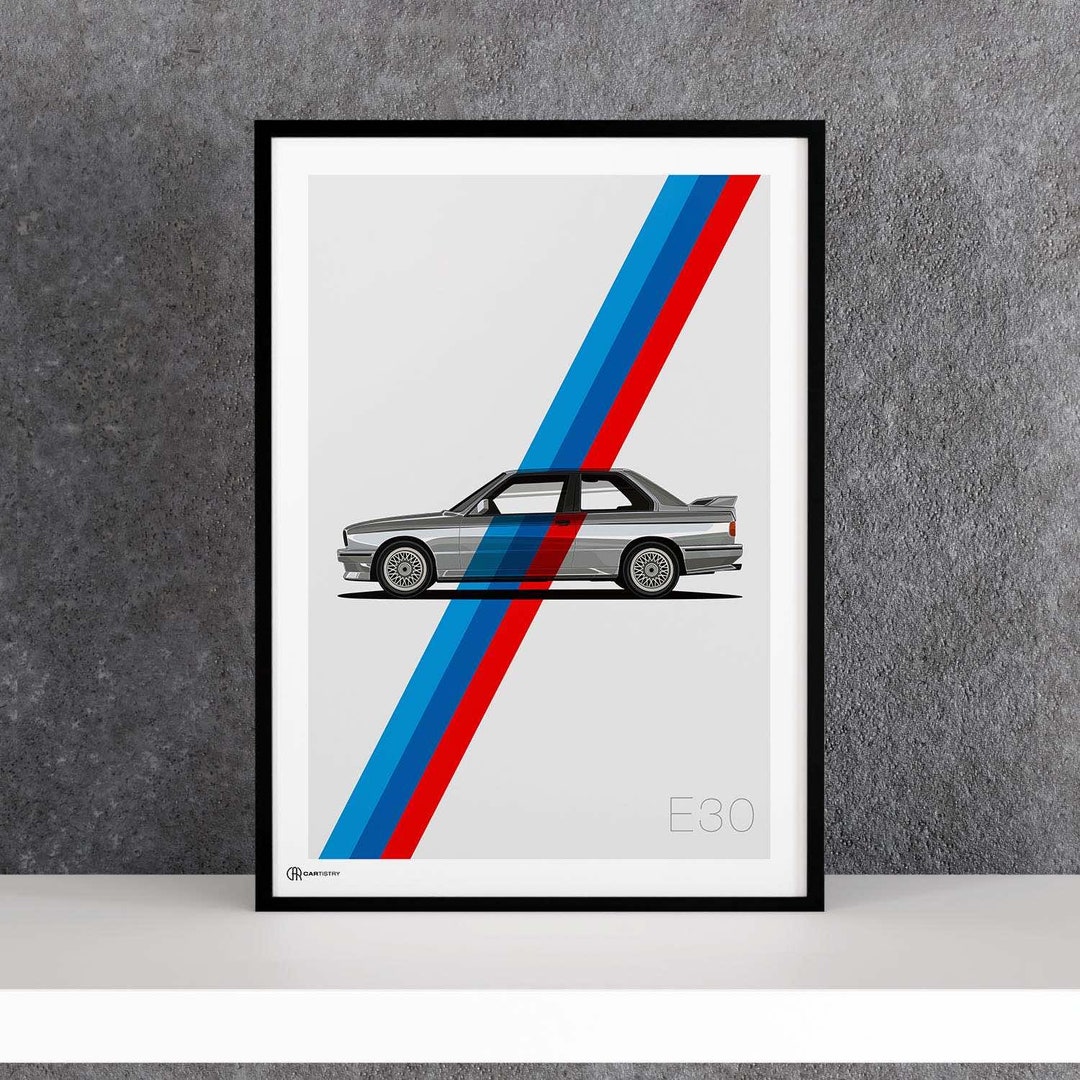 Car Poster M3 E30 Stripes - Etsy