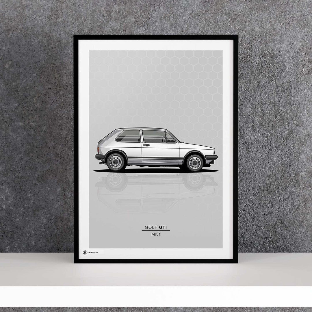 Golf GTI MK1 Poster Golf 1 Poster GTI Poster Sports Car Poster Car ...