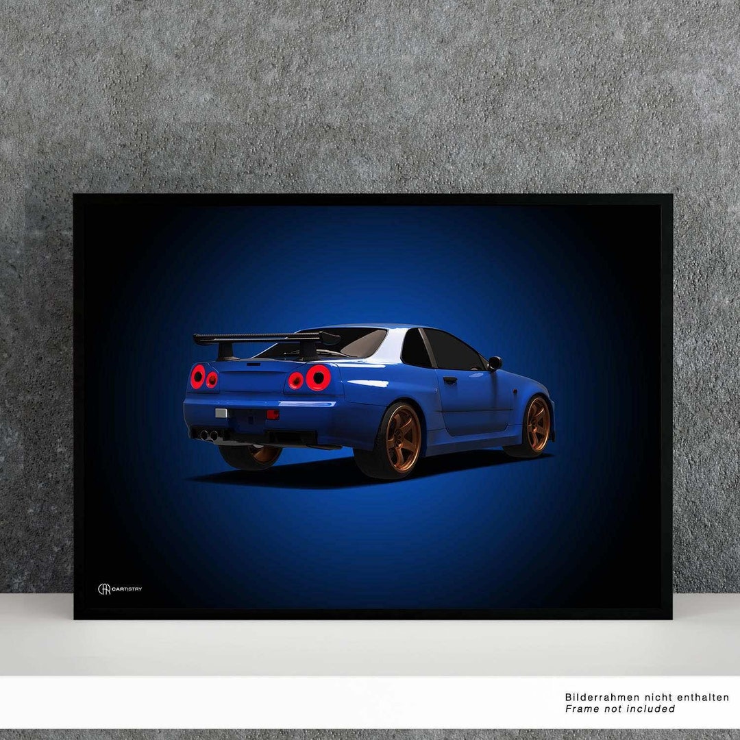 GTR R34 Skyline Poster JDM Poster Sports Car Poster Car Poster Gift Man ...