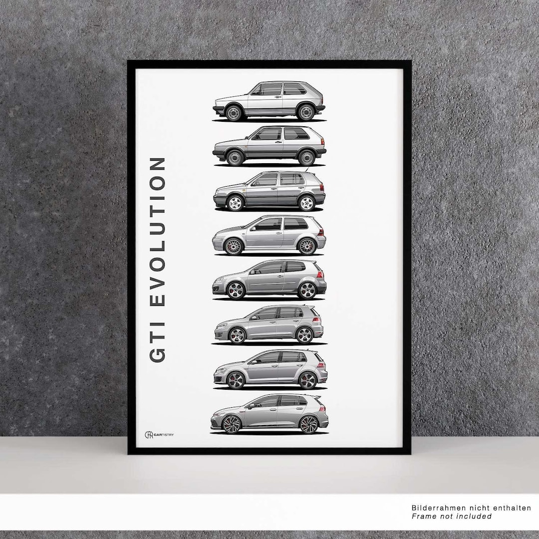 Golf GTI Generations Poster GTI Poster Sports Car Poster Car Poster ...