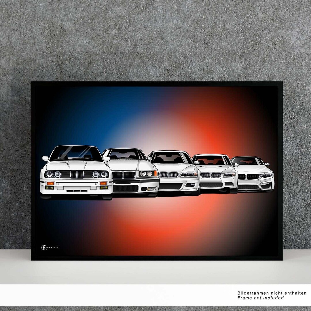 M3 Generations Poster Sports Car Poster M3 Posters Car Poster Gift Man ...