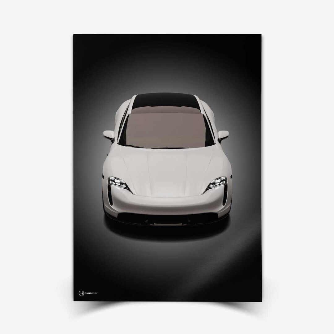 Auto Poster Taycan Frontansicht CARTISTRY® - Etsy.de
