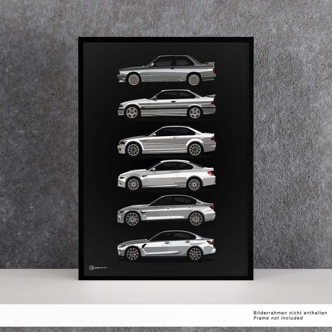 M3 Generations Poster Sports Car Poster M3 Posters Car Poster Gift Man ...