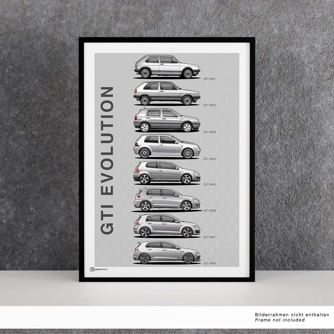 Golf GTI Generations Poster GTI Poster Sports Car Poster Car Poster ...