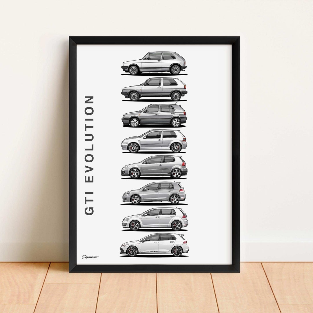 Golf GTI Evolution Poster Bright GTI Posters Sports Car - Etsy