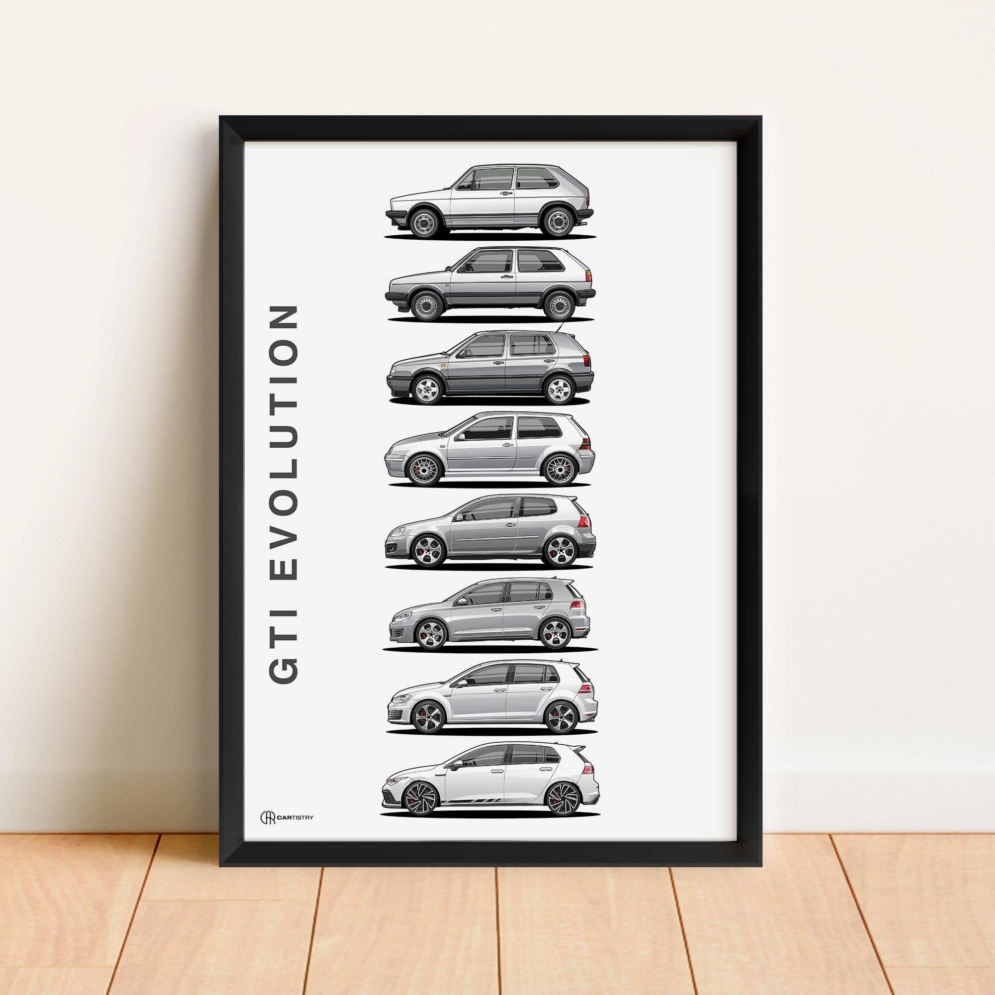 Golf GTI Evolution Poster Bright GTI Posters Sports Car - Etsy