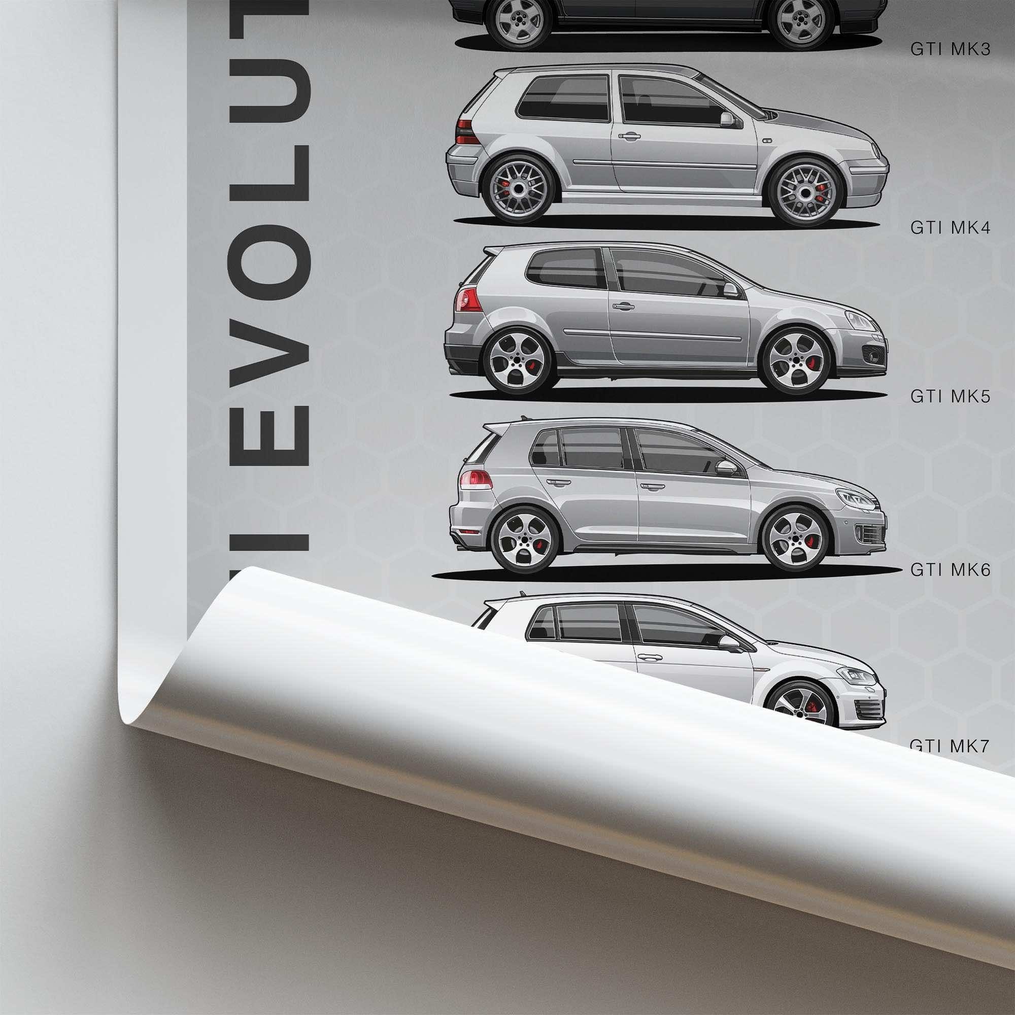 Golf GTI Evolution Poster GTI Posters Sports Car Poster - Etsy Canada