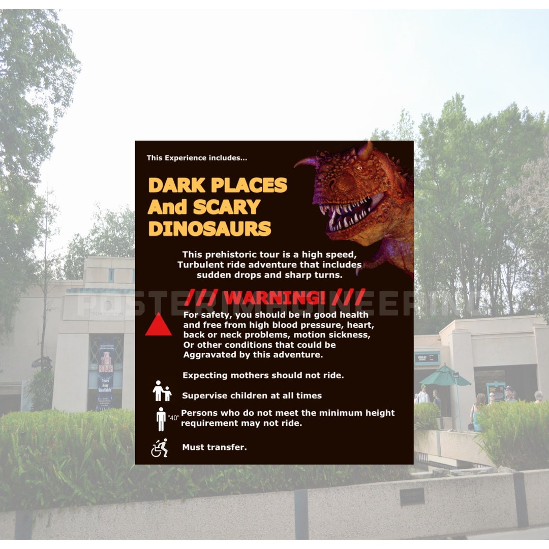 WDW Animal Kingdom Dinosaur Safety Poster - Etsy